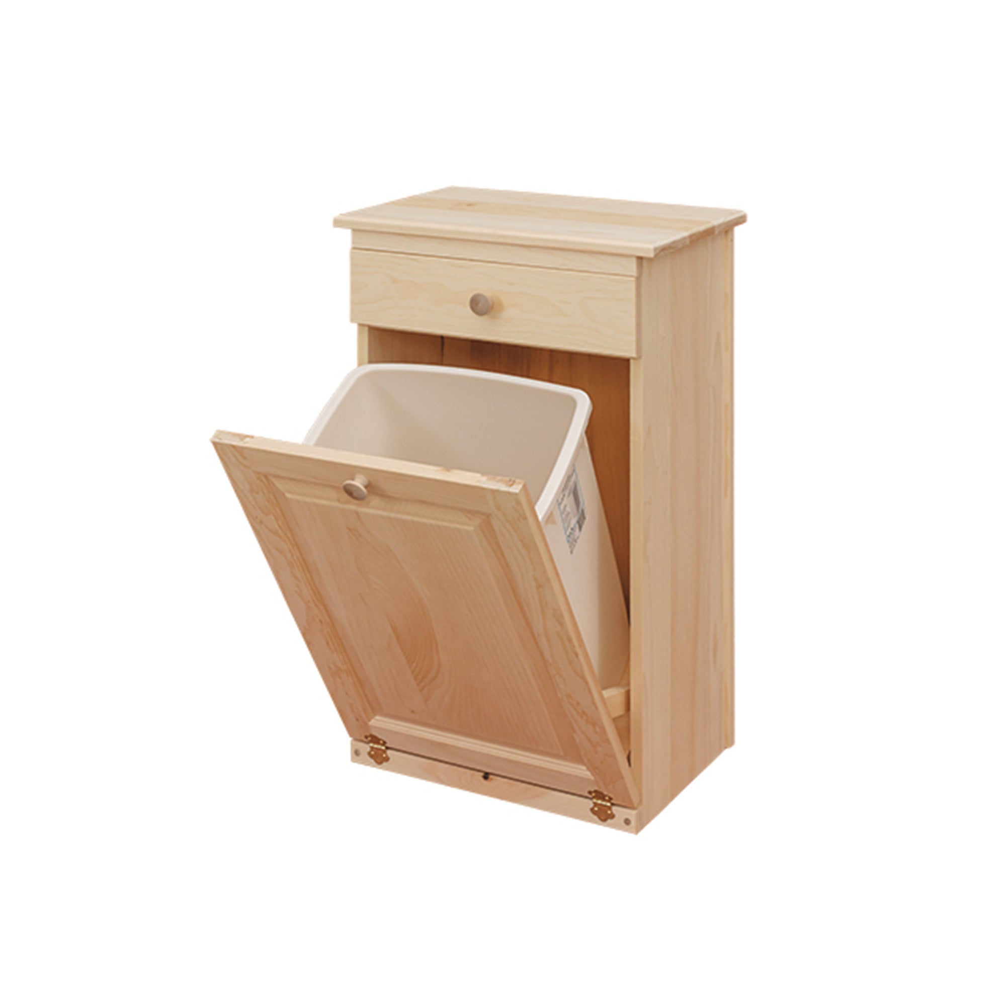 161 DAVID RIEHL Trash Bin w Drawer | Stillwater Wood & Iron